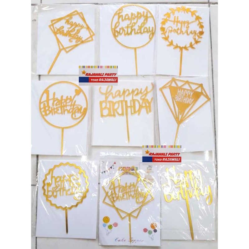 Jual Topper Acrylic HBD Mix/Topper Ulang Tahun/Topper Kue Acrylic ...
