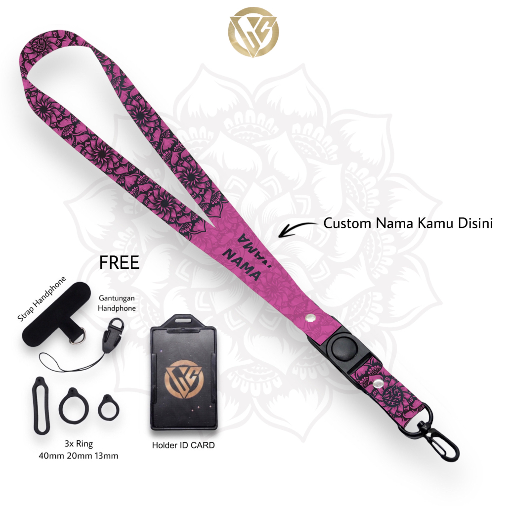 Jual Lanyard Craft Custom Nama Flower Series V2 Various Size | Shopee ...