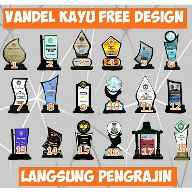 Jual vandel kayu/plakat kayu stiker PVC akrilik | Shopee Indonesia