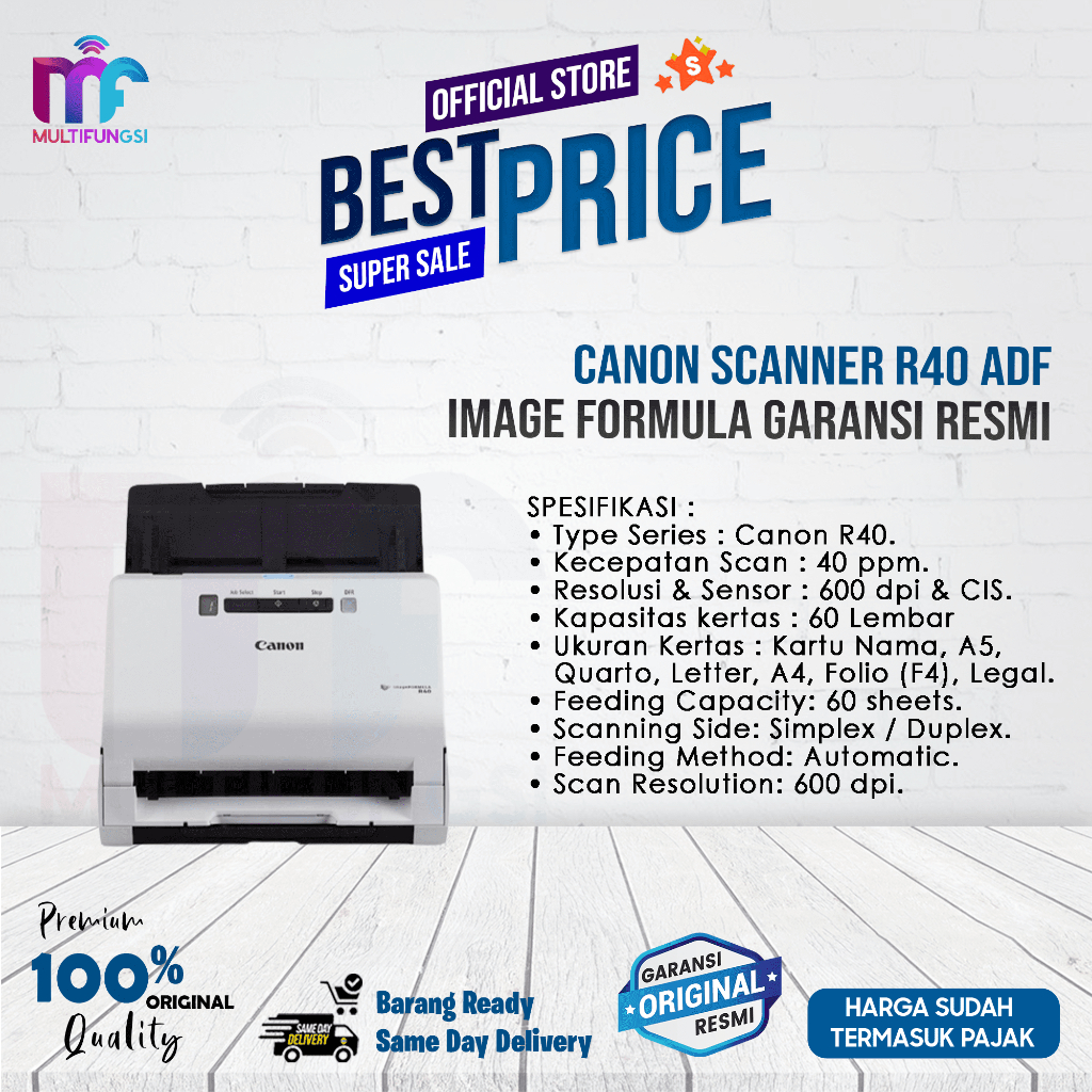 Jual Canon Scanner R40 ADF Image Formula Garansi Resmi | Shopee Indonesia