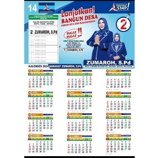 Jual CETAK KALENDER CALEG UKURAN 38 X 53 CM TEEMURAH | Shopee Indonesia