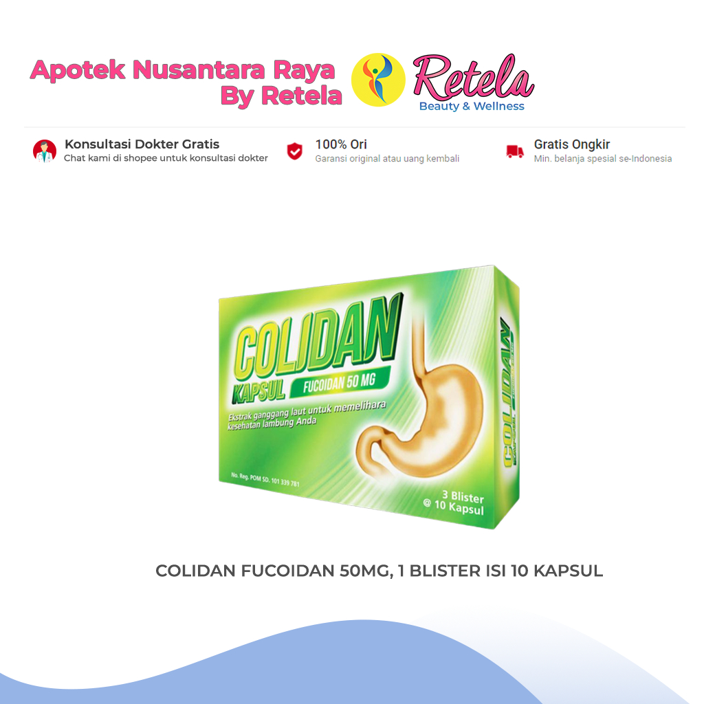 Jual COLIDAN FUCOIDAN 50MG, 1 BLISTER ISI 10 KAPSUL | Shopee Indonesia