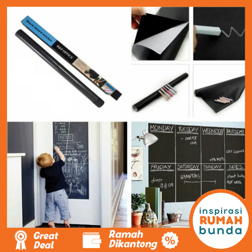 Jual Sticker Papan Tulis Hitam / Wallsticker Blackboard | Shopee Indonesia