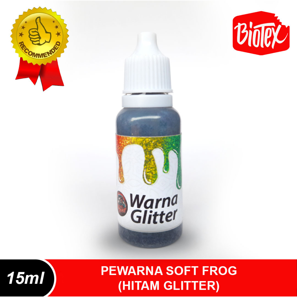 Jual Biotex Pewarna Lateks Soft Frog 15 Ml Hitam Glitter | Shopee Indonesia