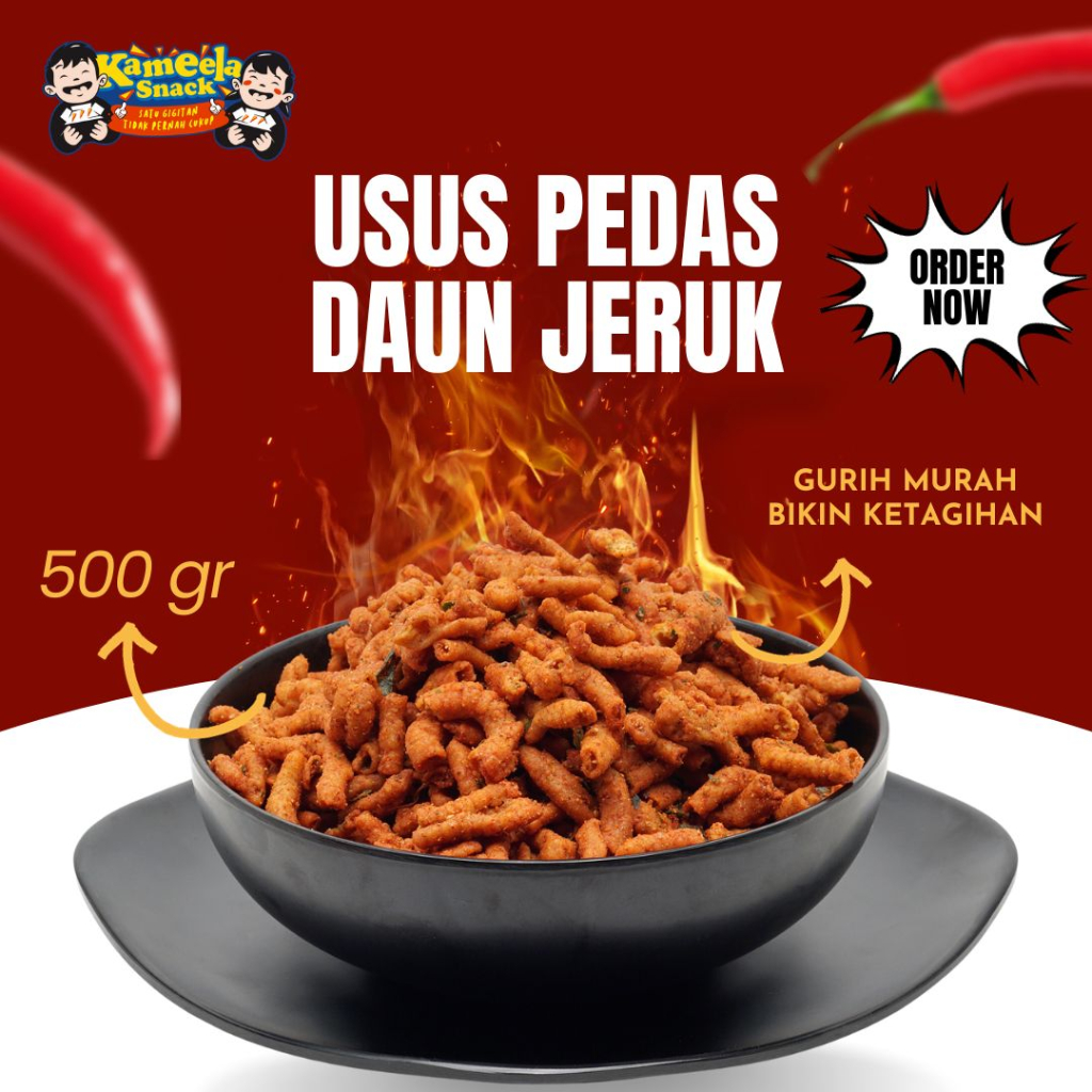 Jual Kameela Snack Usus Ayam Pedas Daun Jeruk 500gr | Shopee Indonesia