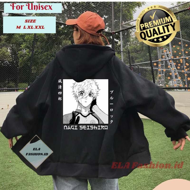 Jual Jaket Hoodie Zipper Nagi Seishiro Manga Blue Lock Wibu Style ...
