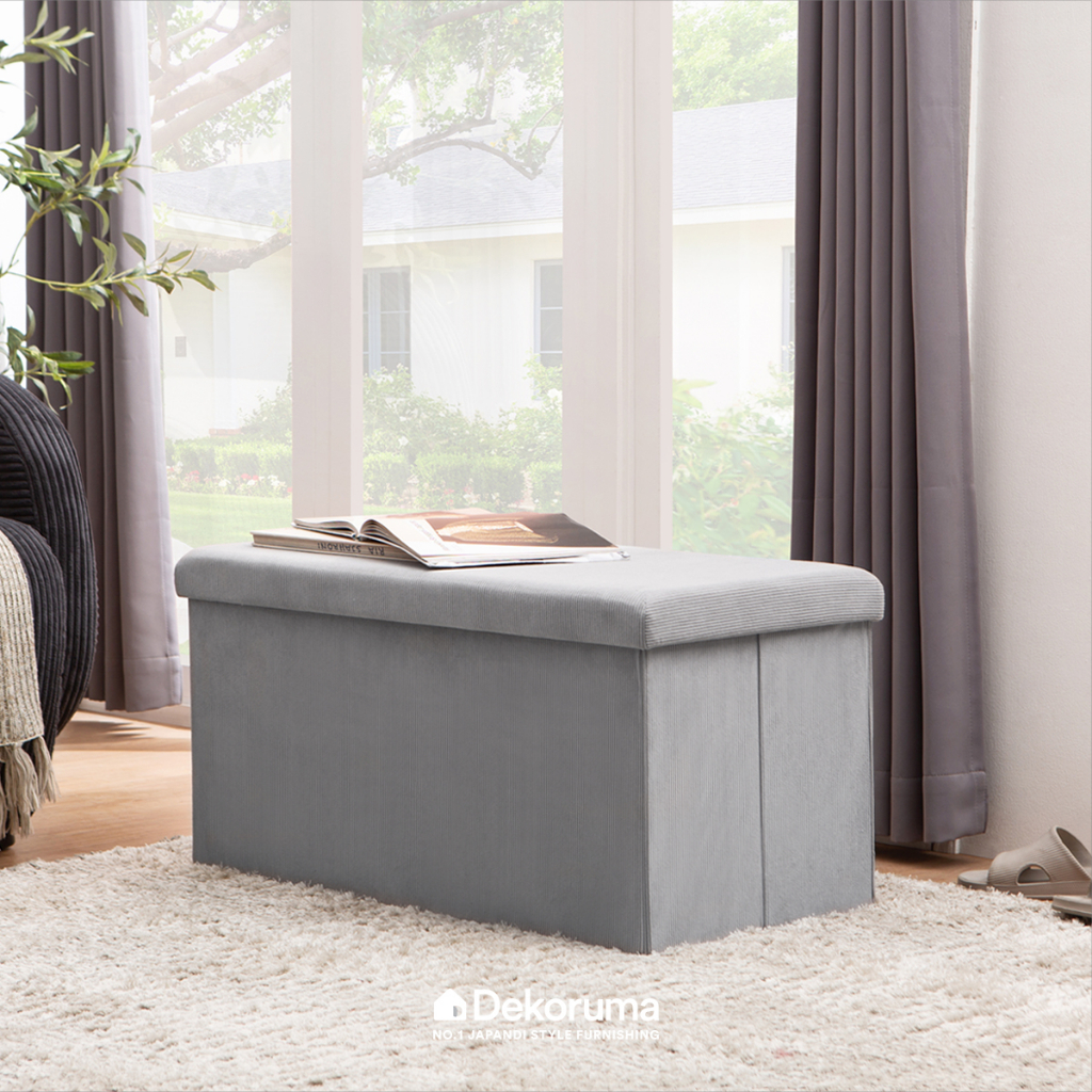 Jual Dekoruma SHIGI Kursi Bench Minimalis dengan Storage Kain - Abu ...