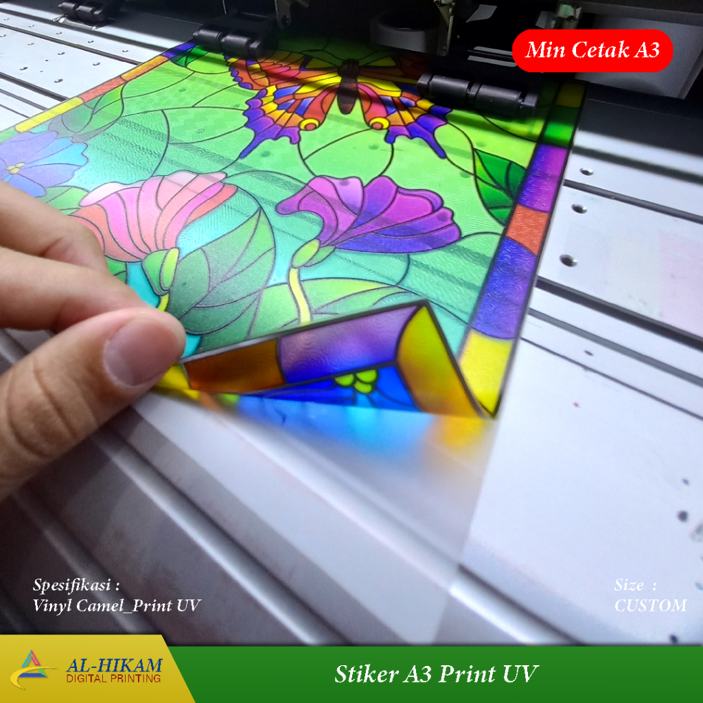 Jual STIKER A3 PRINT UV (Vinyl Transparan, Doff, Glosy, Hologram ...