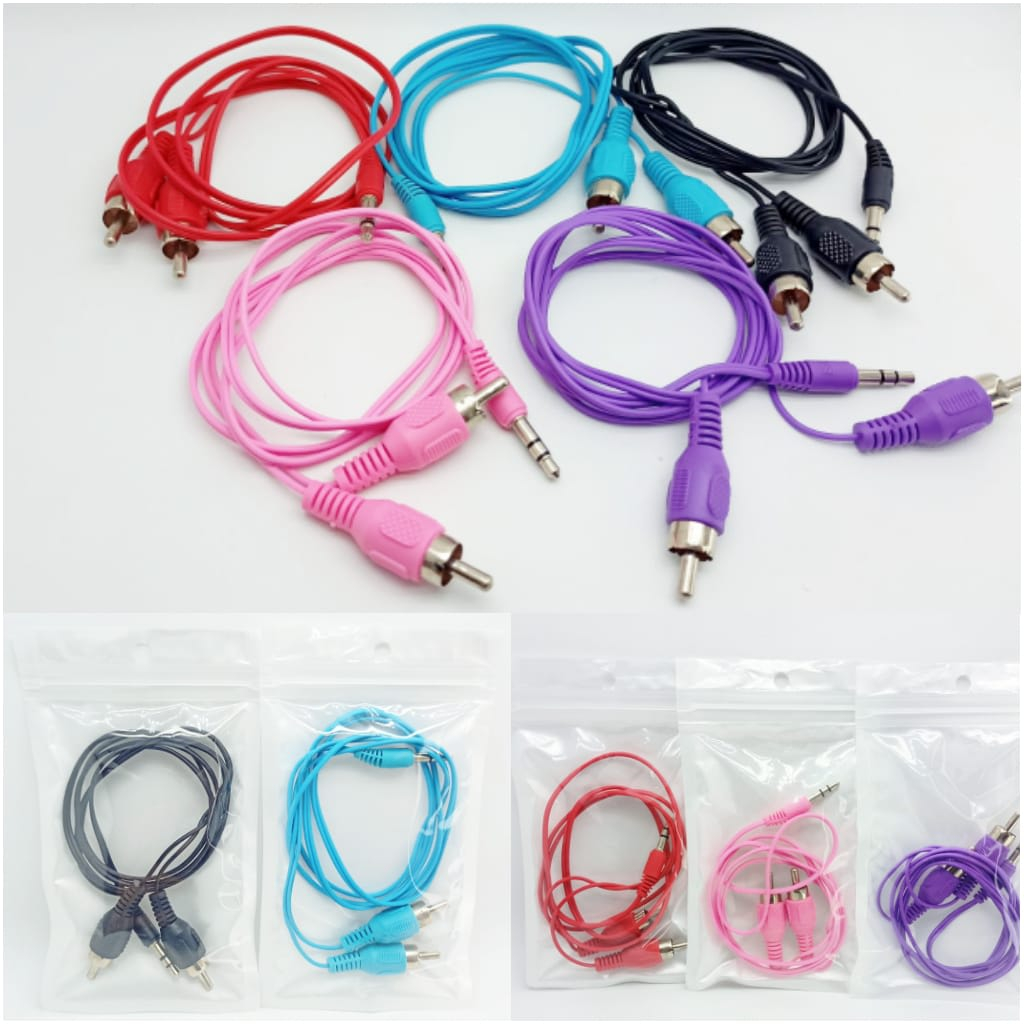 Jual BEST SELLER KABEL AUDIO 2 IN 1 SATUAN PACK PLASTIK SUPER MURAH ...