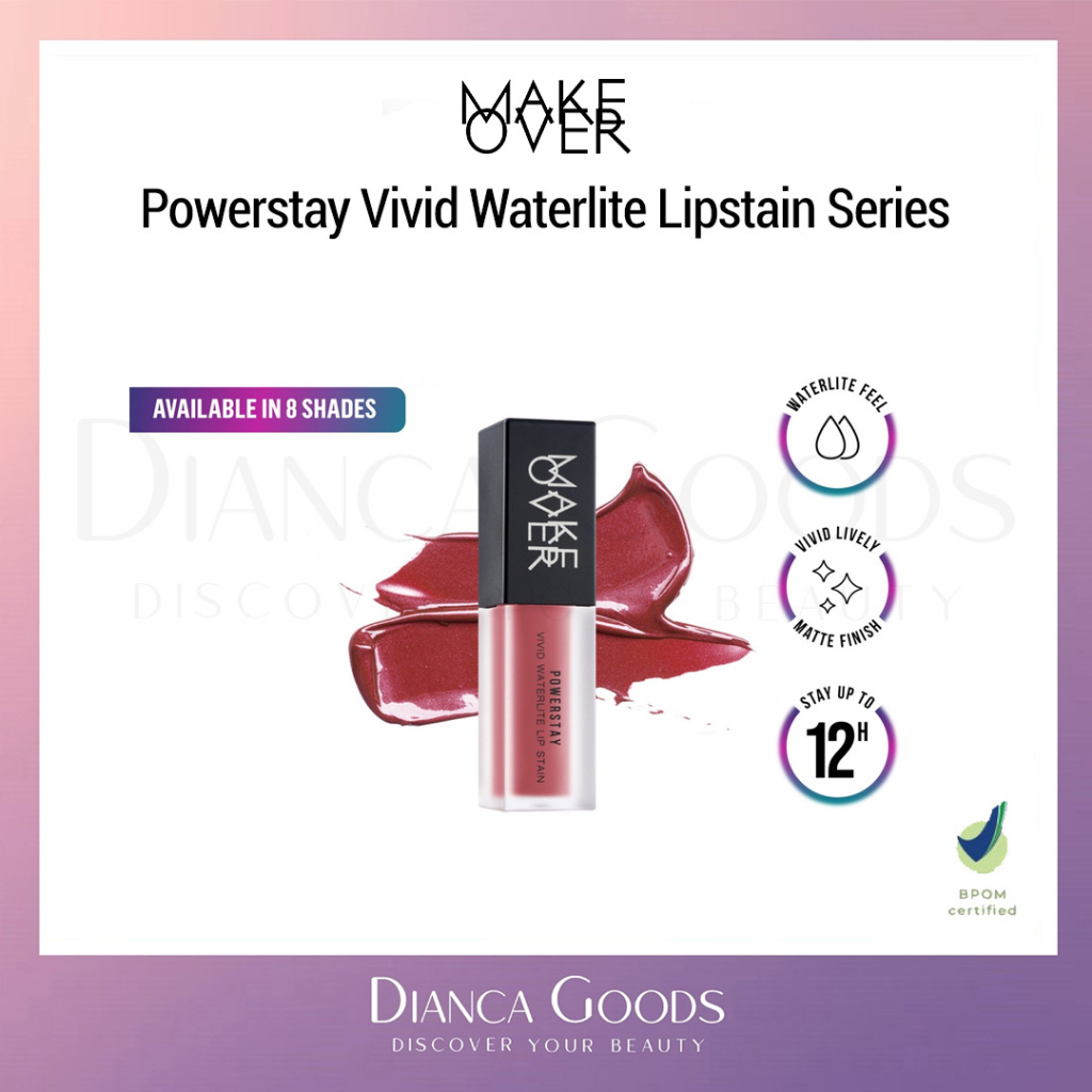 Jual MAKEOVER Powerstay Vivid Waterlite Lipstain Series | Bumble / Double Dare / Kiss Bang ...