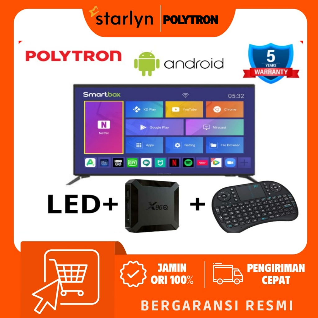 Jual POLYTRON LED Digital TV 24 Inch SMART ANDROID BOX 11 24TV1855 ...