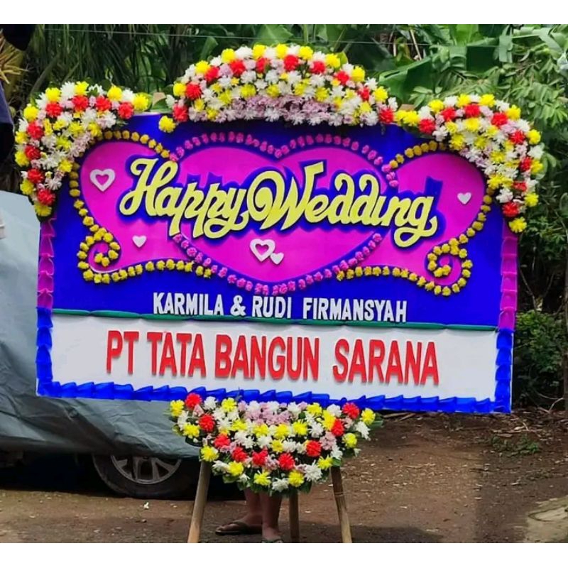Jual karangan bunga happy wedding | Shopee Indonesia