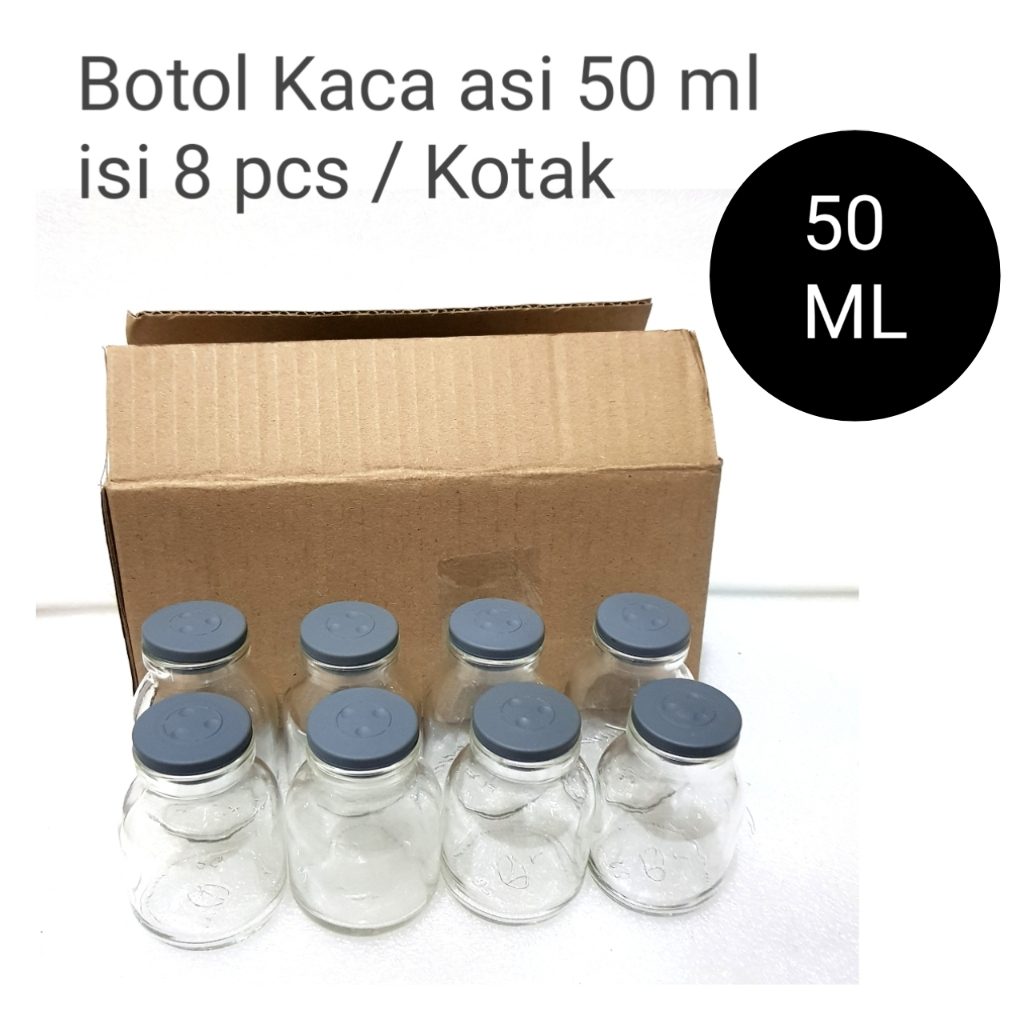 Jual 50ml ISI 8 PCS Botol asi 50ml / botol asi tutup karet 50ml / botol ...