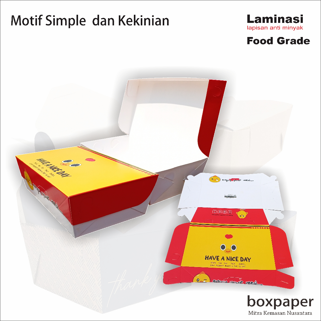 Jual Paper Lunch Box size M ( KFC isi 100 pcs) Bahan Duplek Eco ...