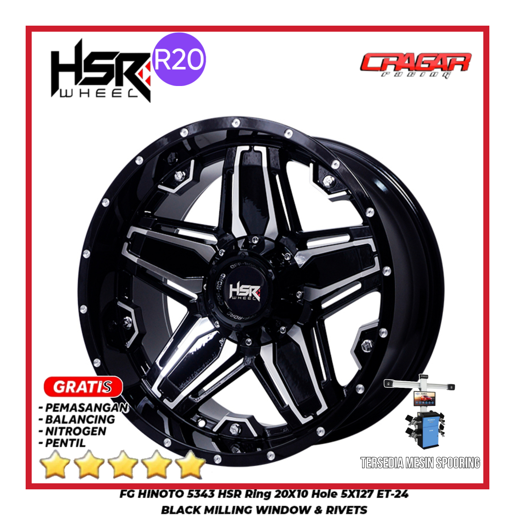 Jual Velg Mobil R20 Lebar 12 Lubang 6 Buat Ford Ranger Hardtop Hilux ...