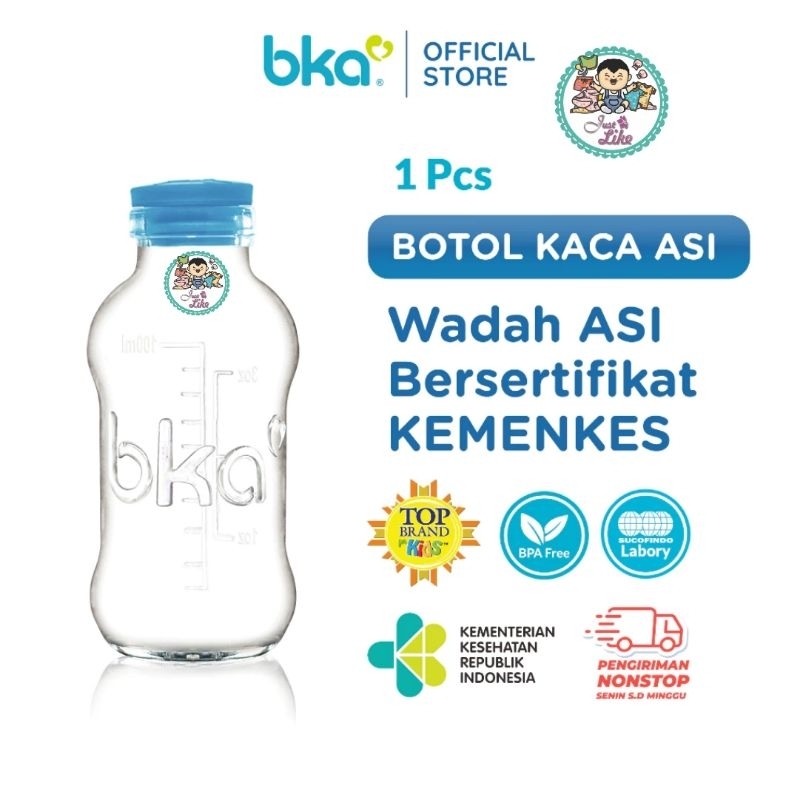 Jual BKA Botol Kaca Asi 100ml Ecer 1pc | Botol Tempat ASIP ...