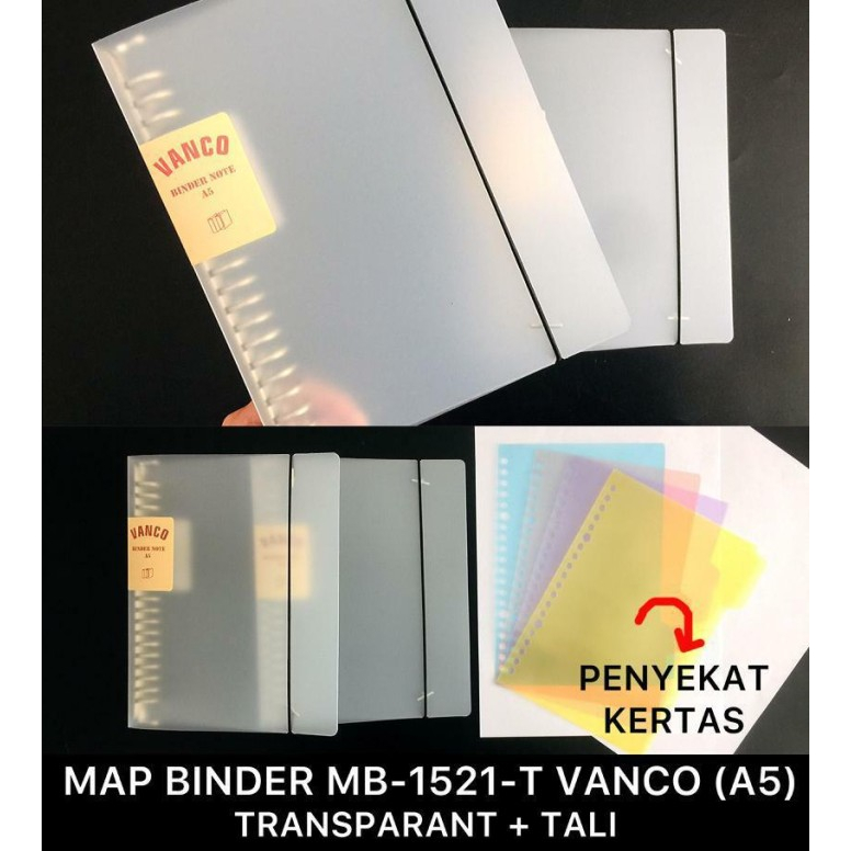 Jual VANCO MAP BINDER / BINDER NOTE TRANSPARAN UKURAN A5 DENGAN ...