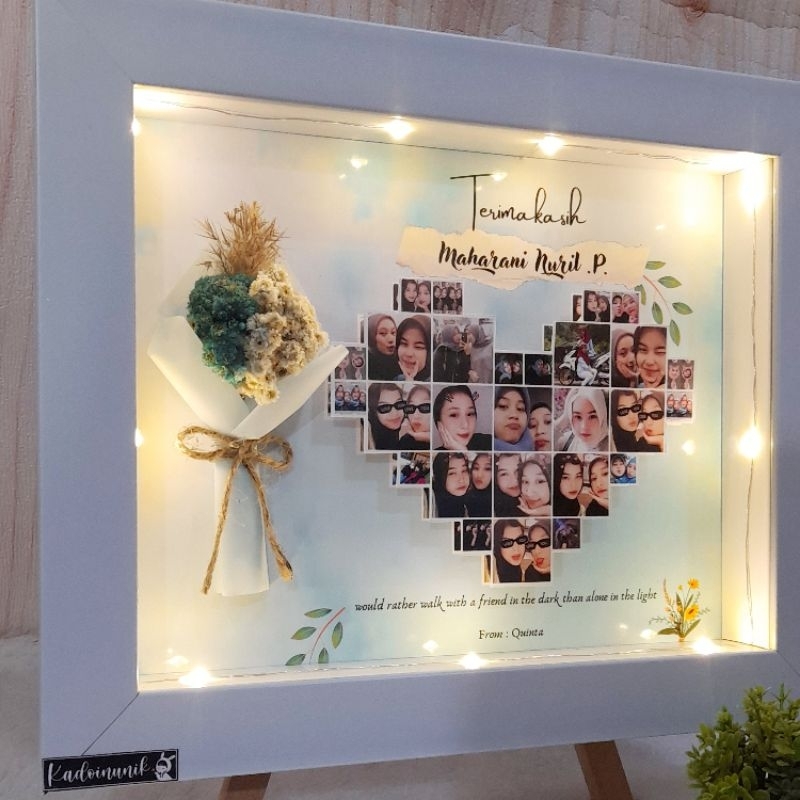 Jual frame 8r kolase foto Love Frame box flower in frame kado ...
