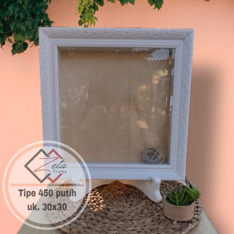 Jual Tipe 450 putih uk. 30x30 - Pigura mahar ukir putih - frame mahar ...