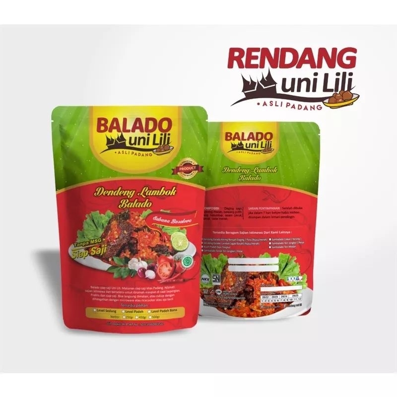 Jual MD BPOM Dendeng Lambok balado merah / hijau 250 gr Daging Sapi khas Minang by Rendang Uni ...