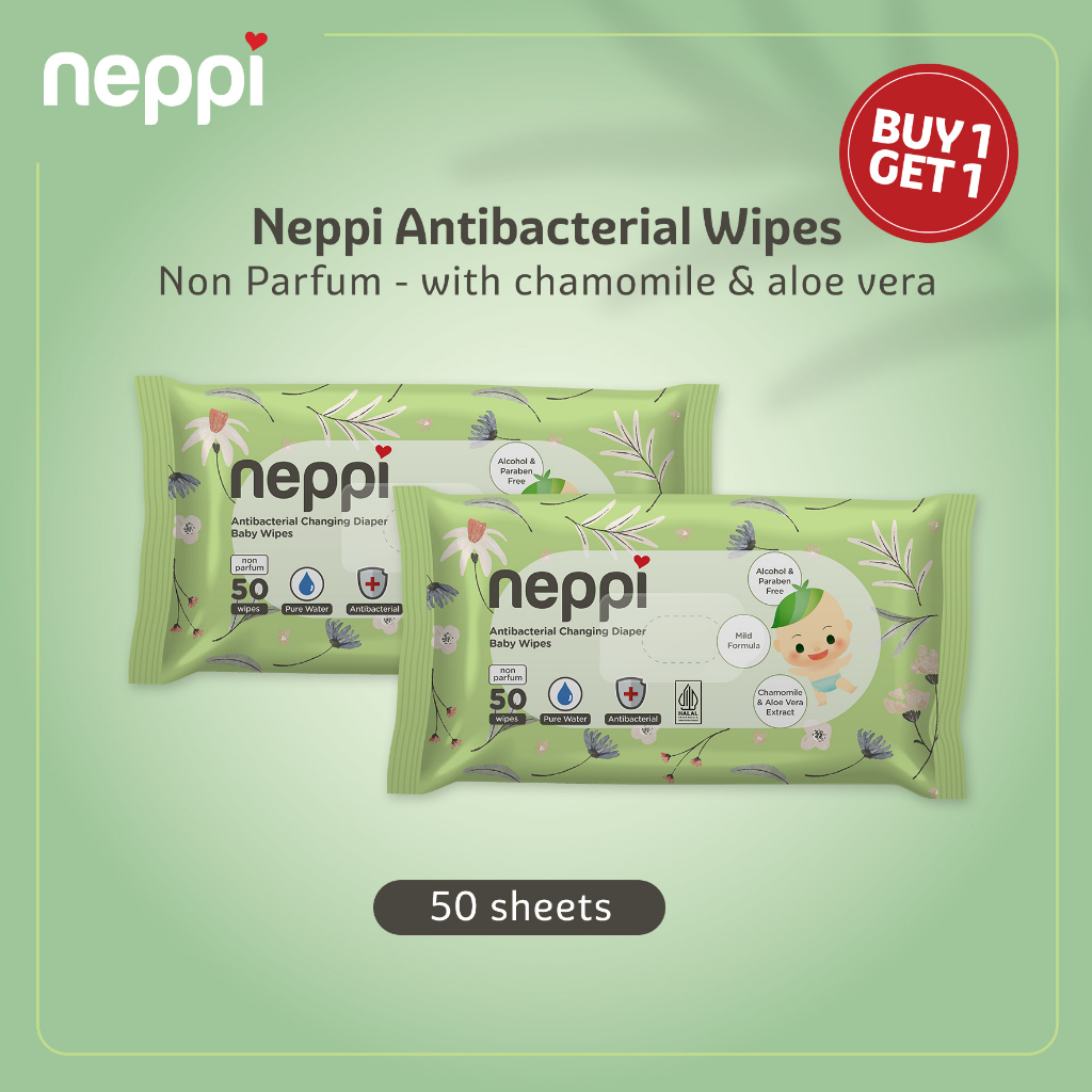 Jual Neppi Antibacterial Changing Diaper Wipes Parfum dan Non-Parfum ...