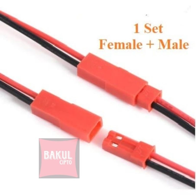Jual JST Connector Penyambung Kabel 2 pin Male Formale Kabel Baterai Li ...