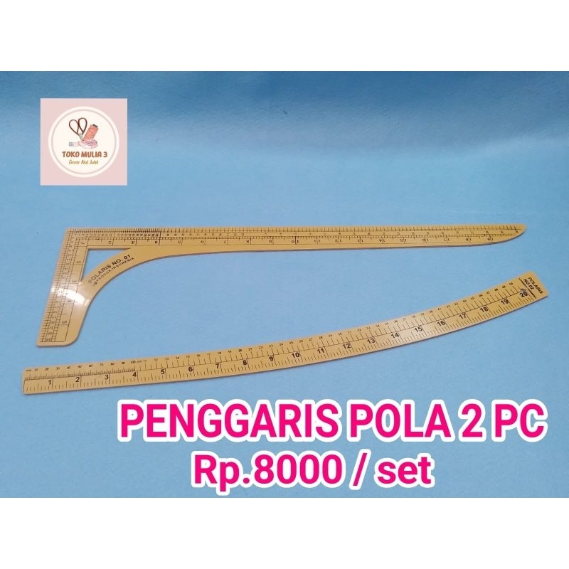 Jual Penggaris Pola Jahit 1 set (2 pcs) isi Penggaris Lengkung & Siku ...