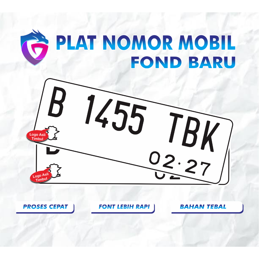 Jual PLAT NOMOR MOTOR BAUT TANAM PUTIH / HITAM ASLI ADA LOGO PLAT BAUT ...