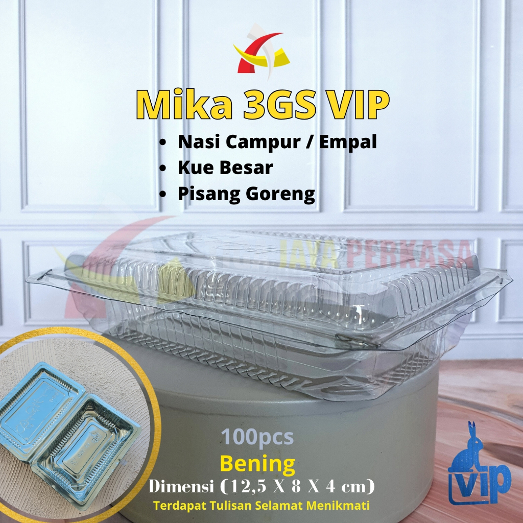 Jual Mika 3 / Mika Plastik 3GS VIP / Mika 18x12,5x4 Kemasan Makanan ...