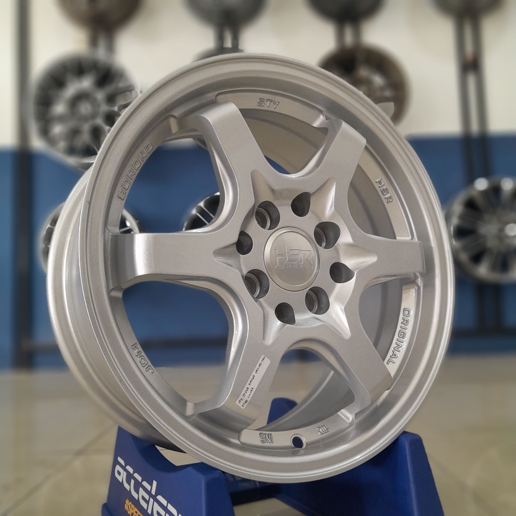 Jual Velg mobil brio r15 palang 6 silver pelek murah hsr sty ring 15 pcd 4x100 4x114,3 et42 buat ...