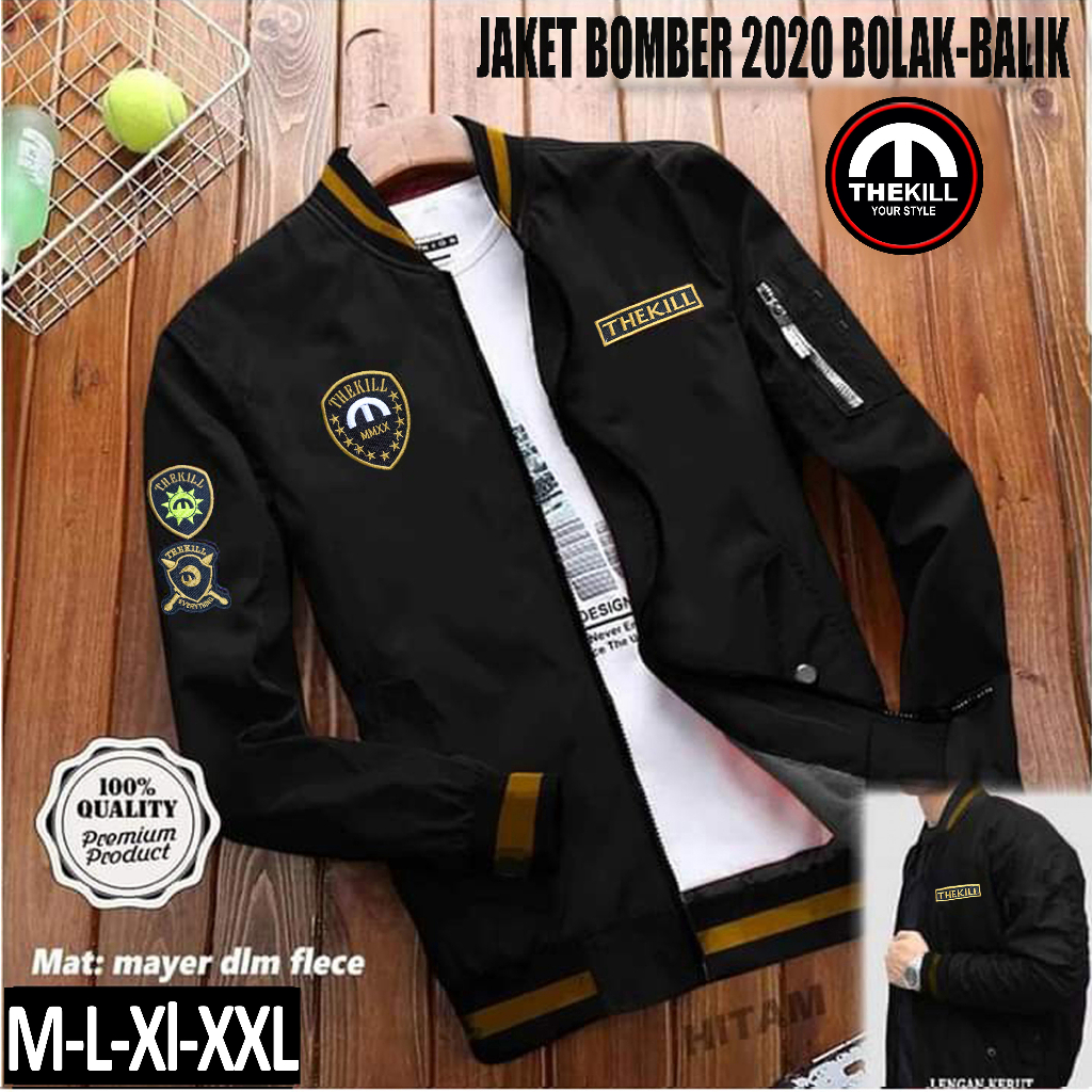 Jual Jaket Bomber Ukuran Jumbo XXL Bisa Bolak Balik | Shopee Indonesia