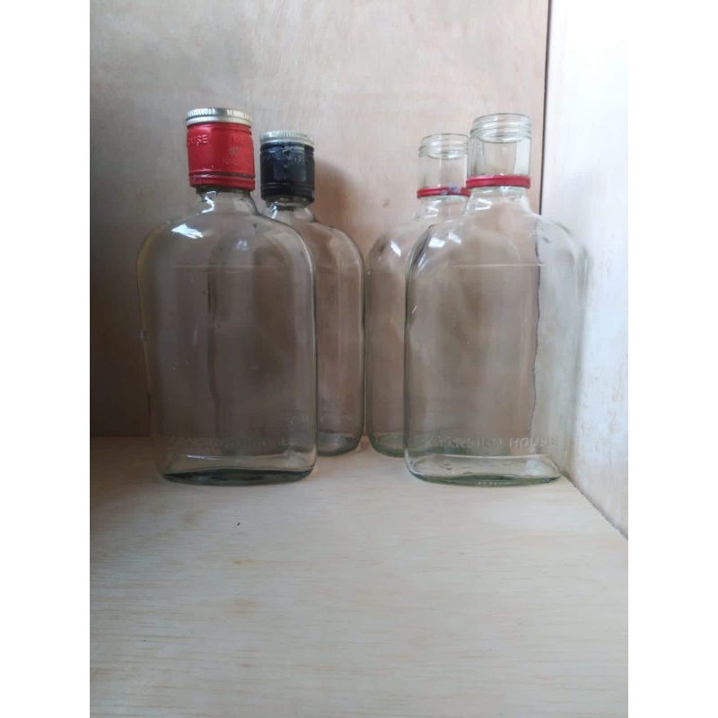Jual botol kaca gepeng 350ml/ botol ex mansion / botol ikan cupang | Shopee Indonesia