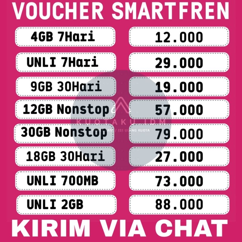 Jual TERMURAH VOUCHER Smartfren Unlimited Kuota Smartfren 6GB 12GB 30GB Data Smartfren Nonstop ...