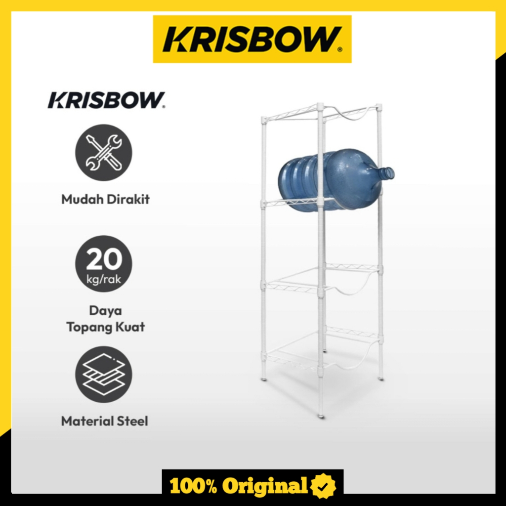 Jual Krisbow Rak Galon 4 Tingkat - Putih | Shopee Indonesia