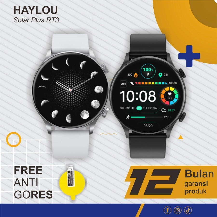 Jual Haylou Solar Plus RT3 Smartwatch Amoled AOD IP68 SpO2 LS16 ...
