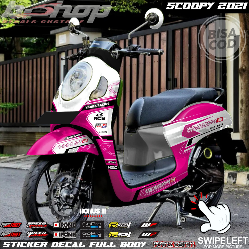 Jual STICKER DECAL FULL BODY SCOOPY2021 MOTIF GRAFIS RCB VARIASI MOTOR ...