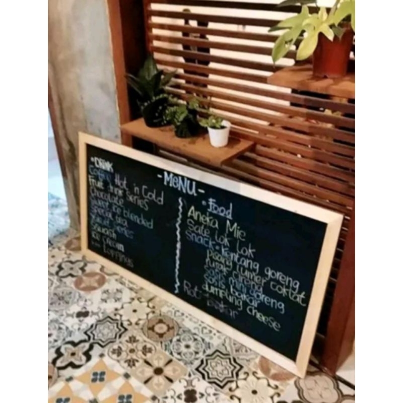 Jual T60xL120 Papan Menu Cafe Resto | Papan Tulis Kapur | BlackBoard ...