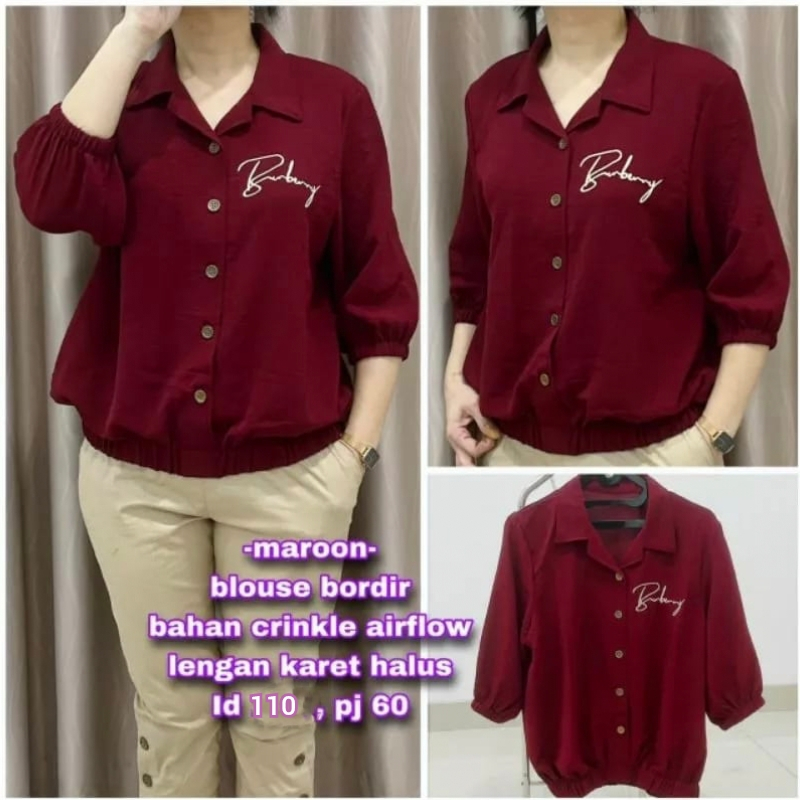 Jual TIFANY BLOUSE WANITA BORDIR/KEMEJA WANITA TIFANY BORDIR/BLOUSE DAN ...