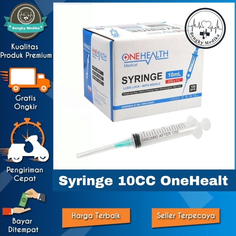 Jual Spuit 10CC Syringe 10CC Luer Lock OneHealt Isi 100Pcs | Shopee ...