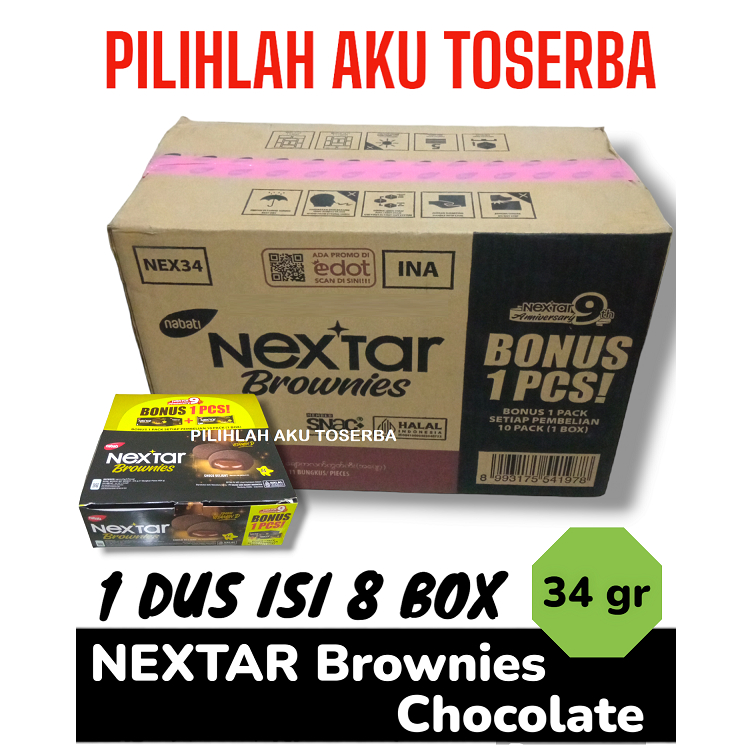 Jual Biskuit Nabati NEXTAR BROWNIES Chocolate - ( HARGA 1 DUS ISI 8 BOX ...