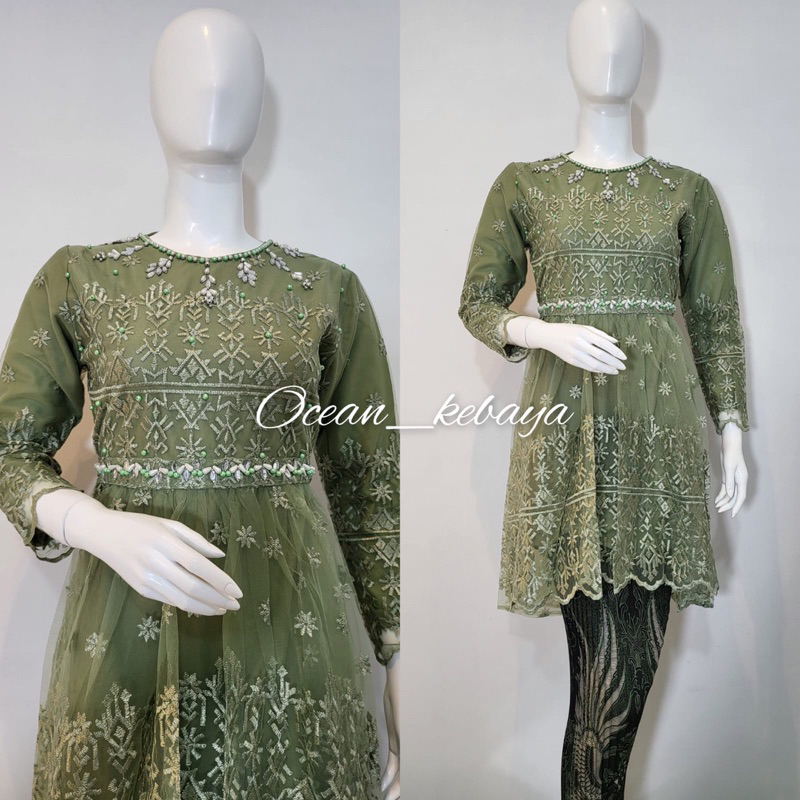 Jual kebaya kartini moderen waka payet motif candi | Shopee Indonesia