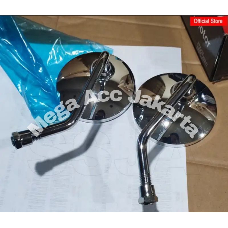 Jual Spion Honda Bulat Mini Chrome Kaca Cembung Model Vespa | Shopee ...