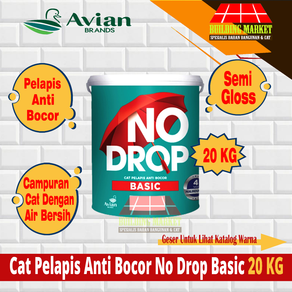 Jual Cat Tembok Luar Pelapis Anti Bocor No Drop Basic 20 KG Waterproofing | Shopee Indonesia