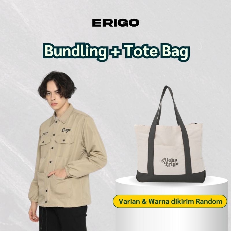 Jual （BUNDLING) Erigo - Jaket Coach Jaket Fujinkai Khaki + Toge Bag ...