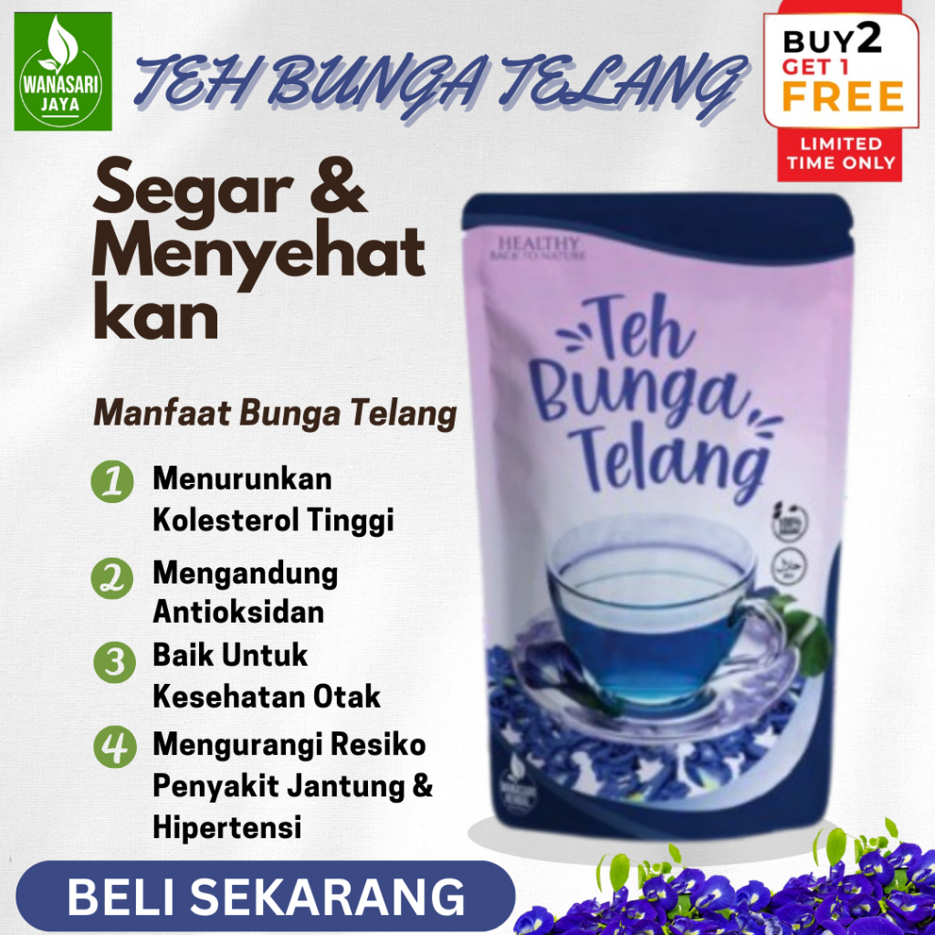 Jual TEH KEMASAN BUNGA TELANG ALAMI 100% ORIGINAL EKSTRAK BUNGA TELANG ...