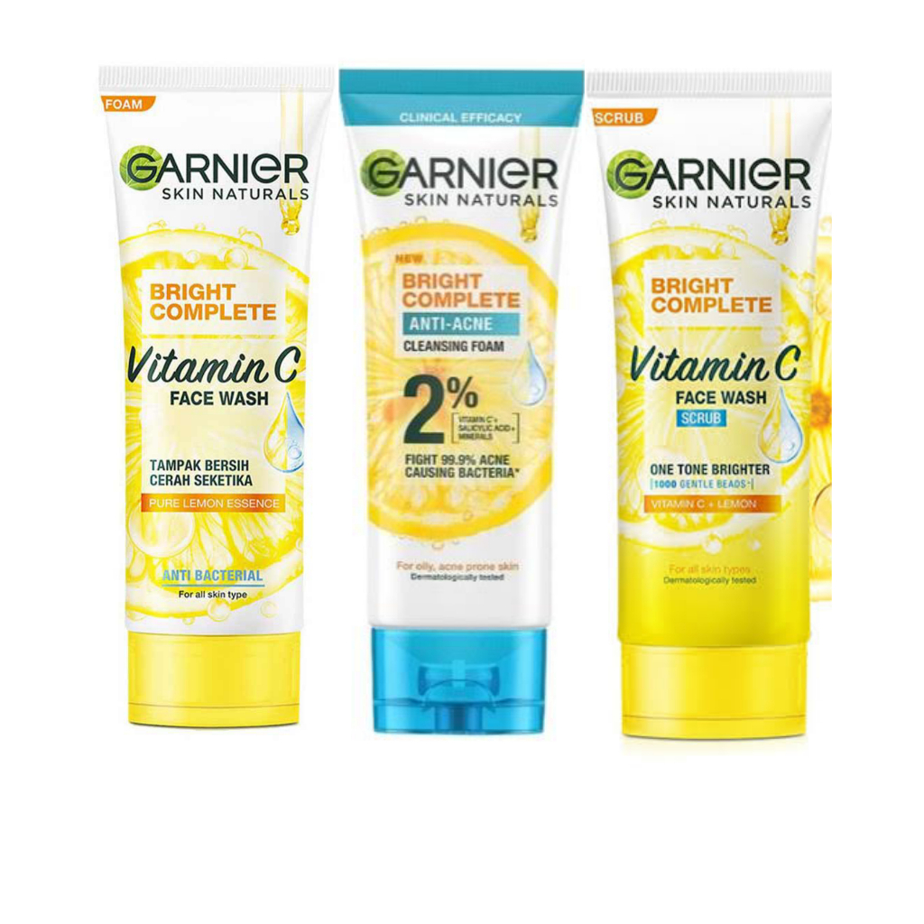Jual GARNIER Bright Complete Face Wash Foam/Scrub 100ml | Shopee Indonesia