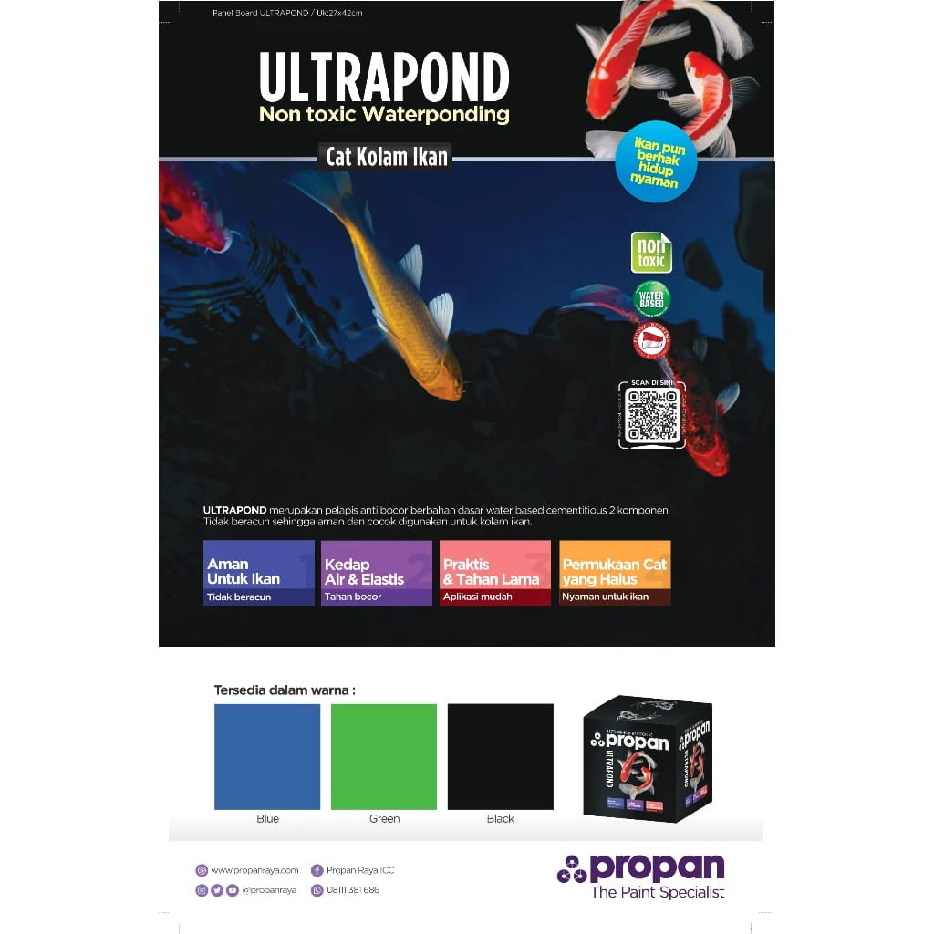 Jual Propan ultrapond cat anti bocor untuk kolam ikan 2.5kg | Shopee ...