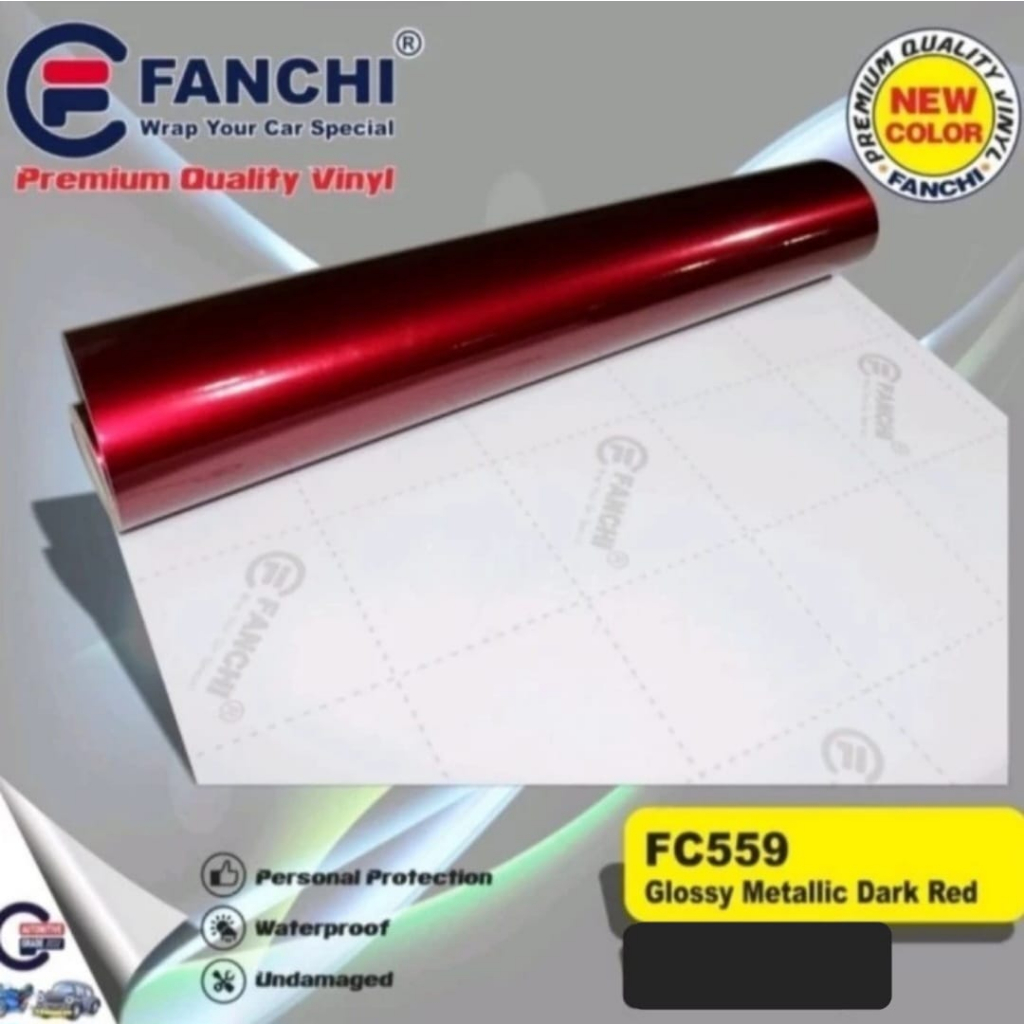Jual Sticker Fanchi FC559 Glossy Metallic Dark Red Merah tua maroon ...