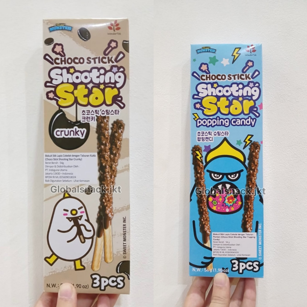 Jual SWEET MONSTER SHOOTING STAR CHOCO STICK POPPING CANDY / CRUNKY ...