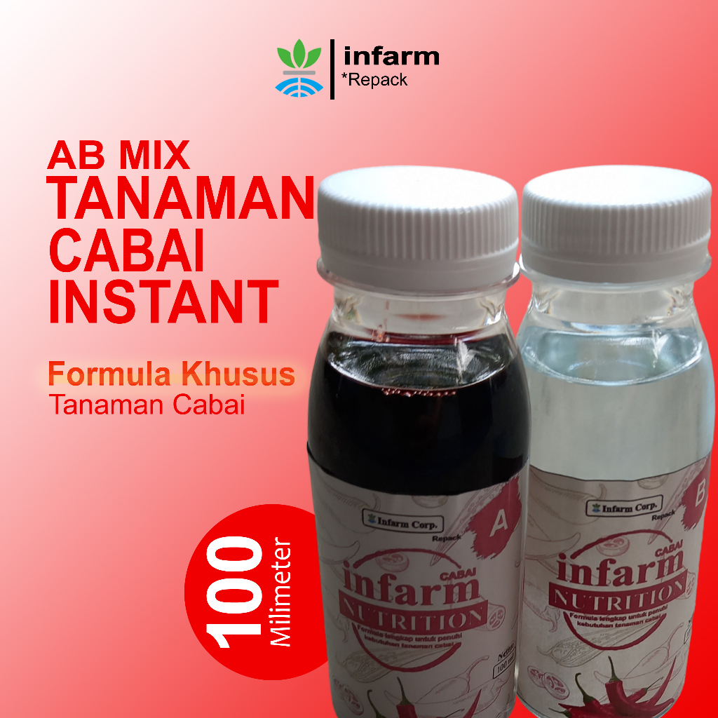 Jual INFARM - Nutrisi Ab Mix Tanaman Cabai Cabe Instant 100 mL (repack ...